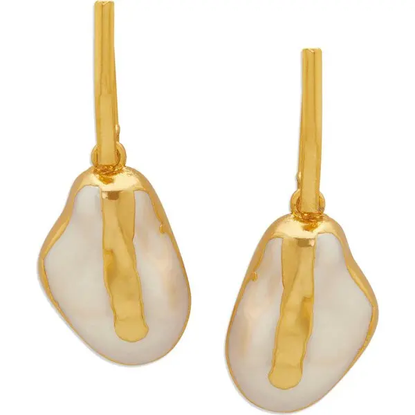 DHWANI BANSAL Kora Baroque Pearl Drop Earrings - Gold Plated