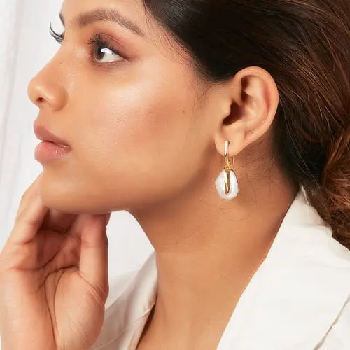 DHWANI BANSAL Kora Baroque Pearl Drop Earrings