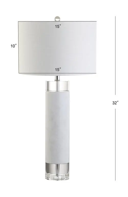 JONATHAN Y Hunter 32" Marble/crystal Led Table Lamp
