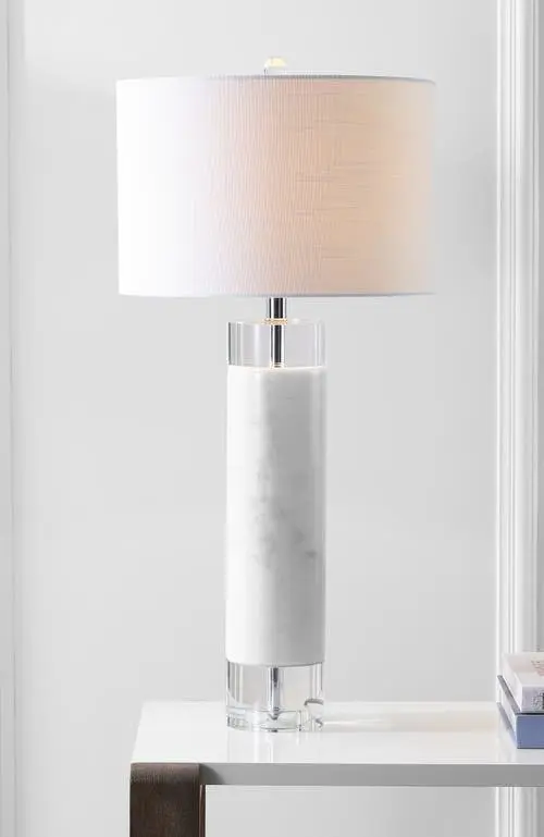 JONATHAN Y Hunter 32" Marble/crystal Led Table Lamp