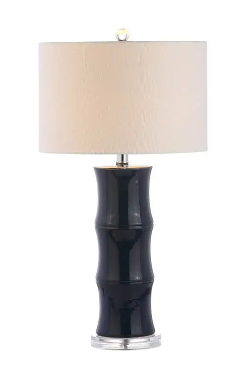 JONATHAN Y Tiki 26.5" Ceramic Led Table Lamp - Navy
