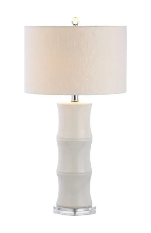 JONATHAN Y Tiki 26.5" Ceramic Led Table Lamp - White