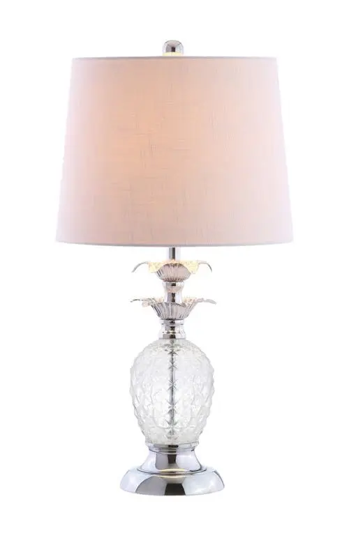 JONATHAN Y Jane 24" Glass Led Table Lamp - Clear/chrome