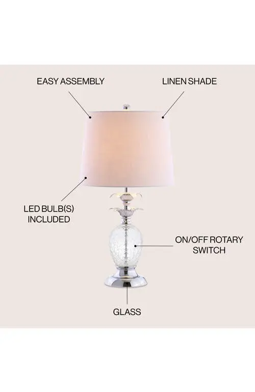 JONATHAN Y Jane 24" Glass Led Table Lamp