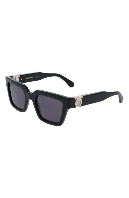 FERRAGAMO 52mm Square Sunglasses - Black