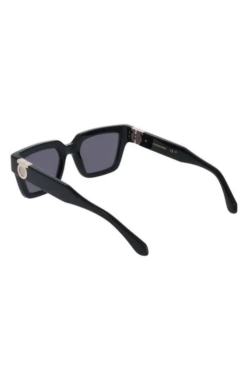FERRAGAMO 52mm Square Sunglasses - Black