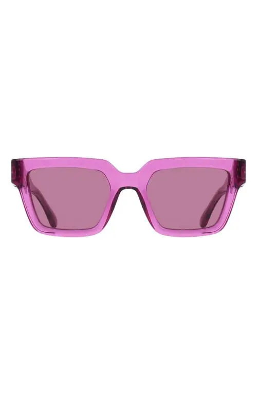 FERRAGAMO 52mm Square Sunglasses - Transparent Cyclamen