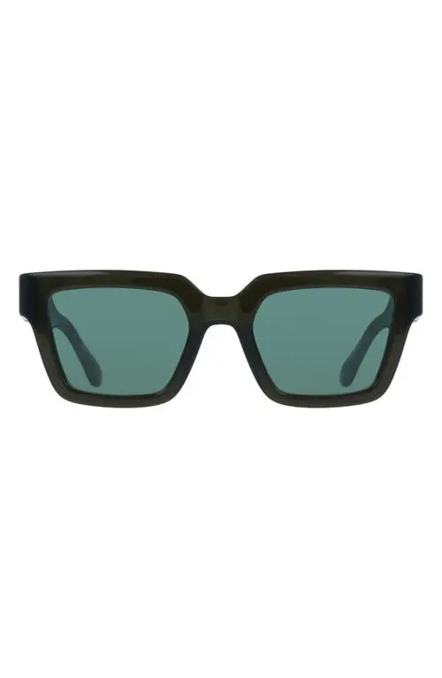 FERRAGAMO 52mm Square Sunglasses - Transparent Dark Green