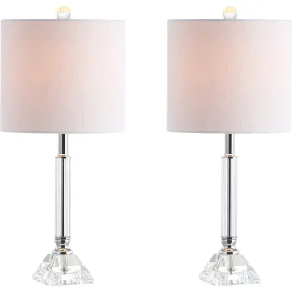 JONATHAN Y Dana 19.5" Crystal Column/metal Led Table Lamp - Clear