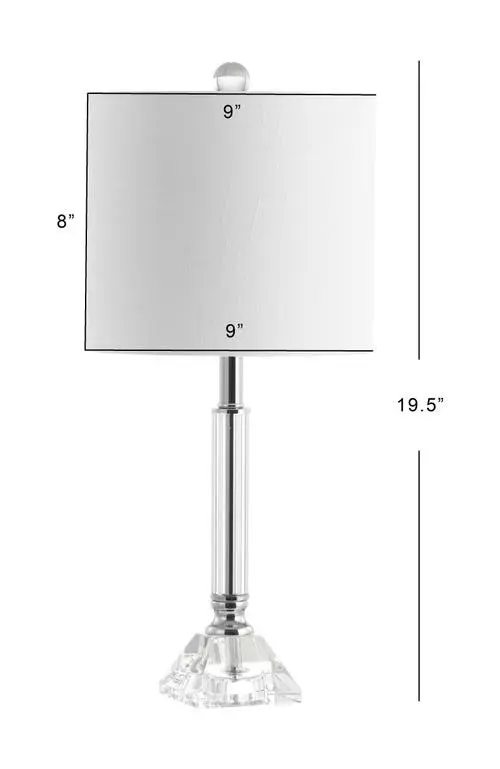 JONATHAN Y Dana 19.5" Crystal Column/metal Led Table Lamp
