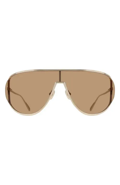 FERRAGAMO 63mm Oversize Aviator Sunglasses - Gold