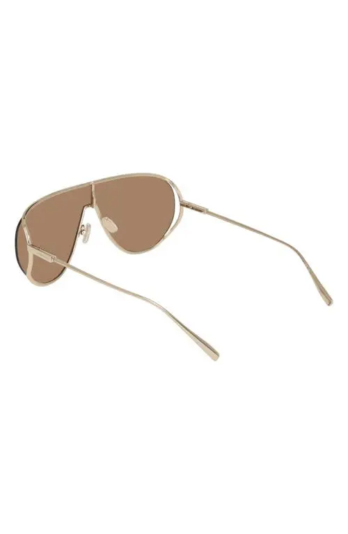 FERRAGAMO 63mm Oversize Aviator Sunglasses - Gold