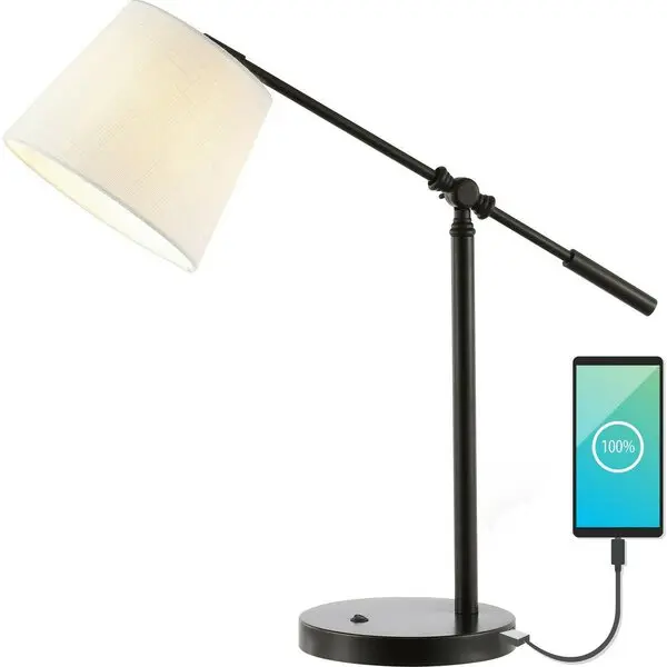 JONATHAN Y Troy 24" Classic Contemporary Iron Led Task Lamp With Usb Charging Port - Oil Rubbed Bronze