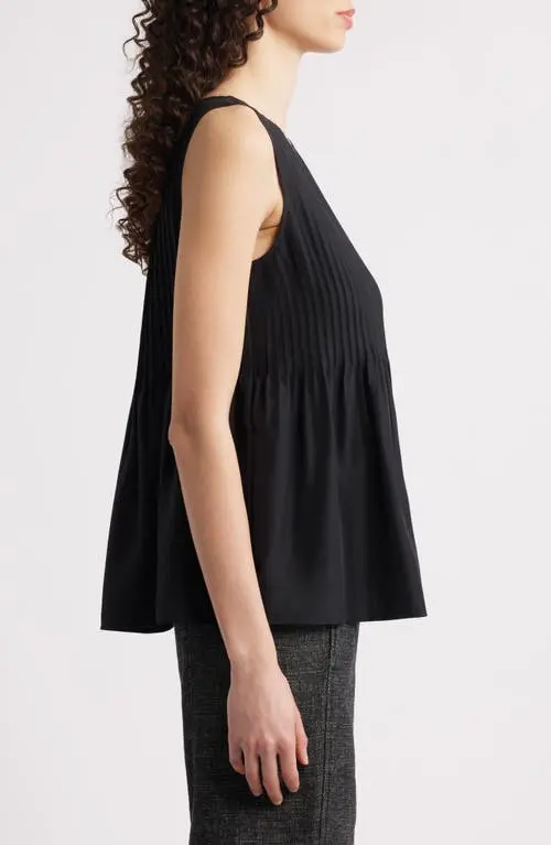 Eileen Fisher Pleated Silk Top