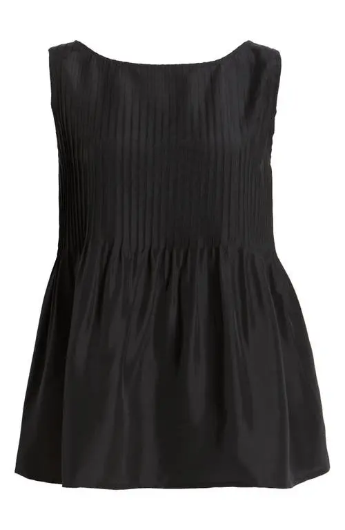 Eileen Fisher Pleated Silk Top