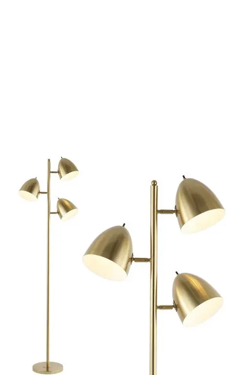 JONATHAN Y Billy 66.5" 3-light Modern Contemporary Iron Led Floor Lamp - Brass Gold