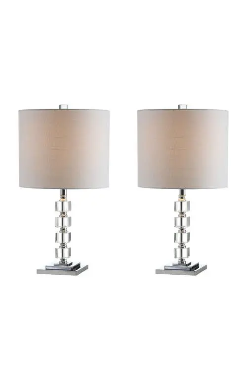 JONATHAN Y Barnard 22" Led Crystal/metal Table Lamp - Clear/chrome
