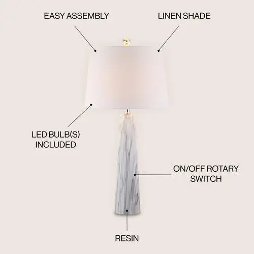 JONATHAN Y Bradley 29" Resin Led Table Lamp