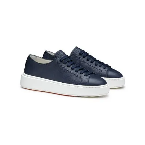 Santoni Leather Sneaker - Blue