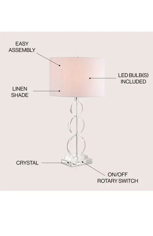 JONATHAN Y Paisley 29.5" Crystal Led Table Lamp