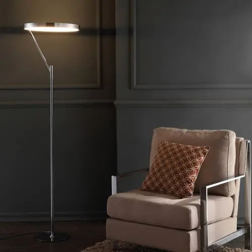 JONATHAN Y Owen 66.7" Integrated Led Metal Floor Lamp - Chrome