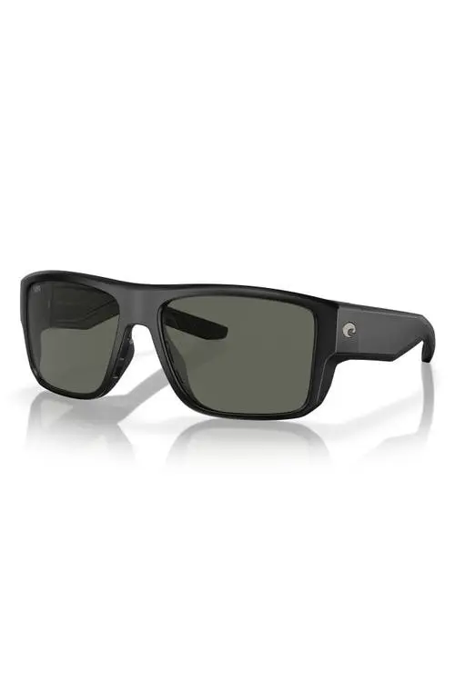 COSTA DEL MAR 59mm Polarized Square Sunglasses - Matte Black/ Gray