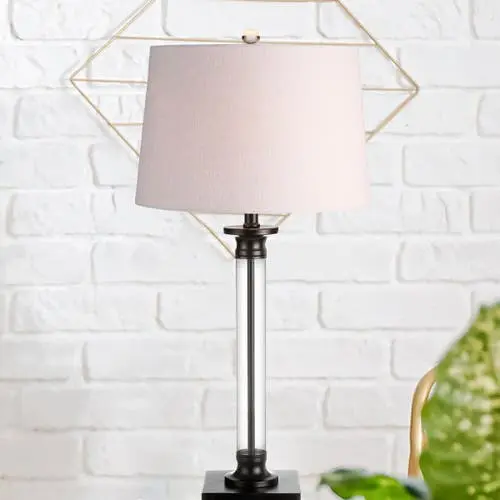 JONATHAN Y Mason Glass And Metal Led Table Lamp