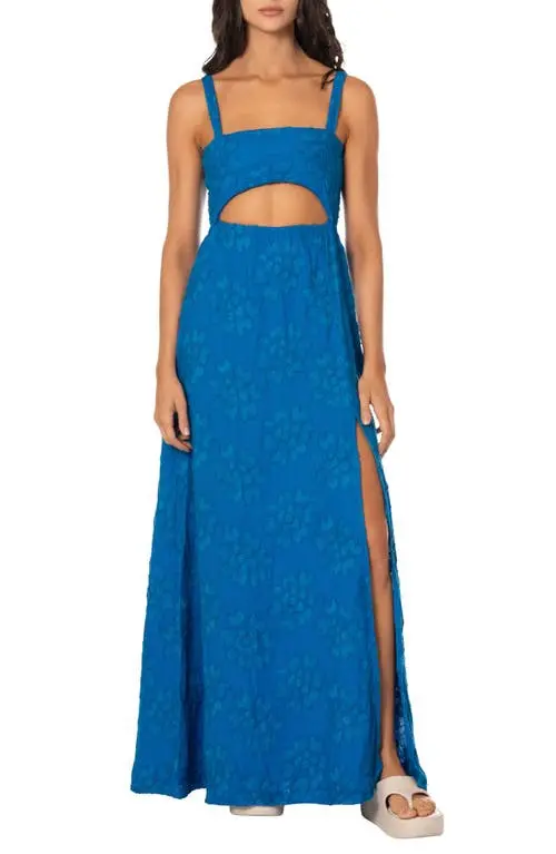 MAAJI Poet Cutout Embroidered Maxi Dress - Bright Blue