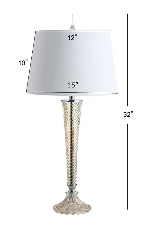 JONATHAN Y Caterina 32" Glass Led Table Lamp