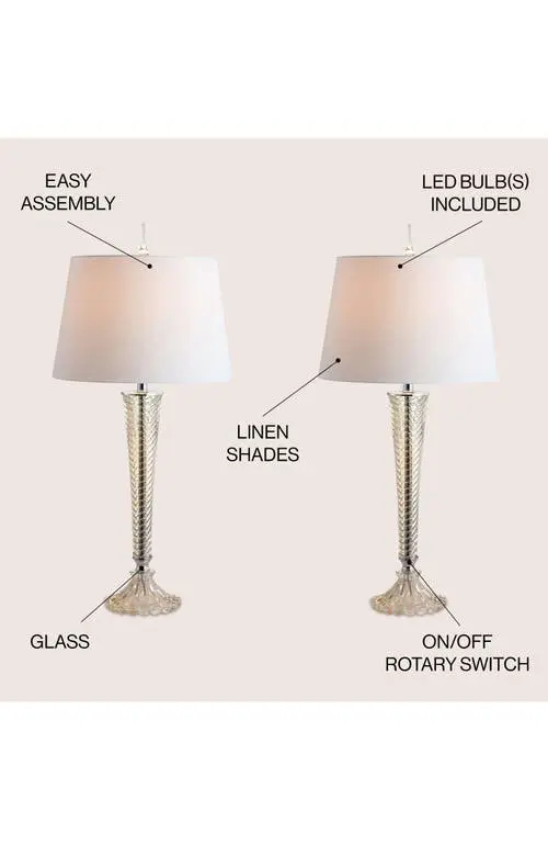 JONATHAN Y Caterina 32" Glass Led Table Lamp