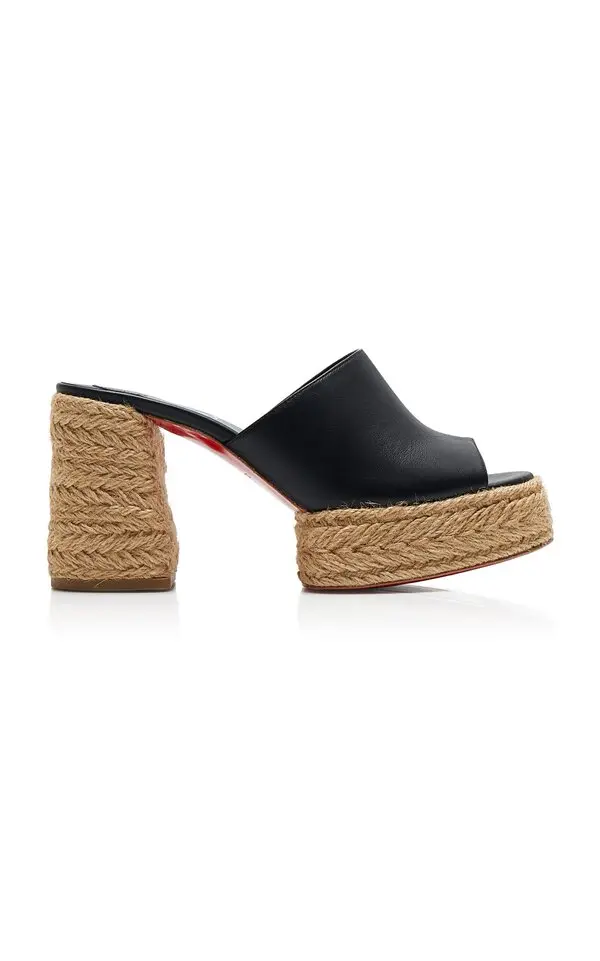 CHRISTIAN LOUBOUTIN Calakala 85mm Leather Platform Mules - Black