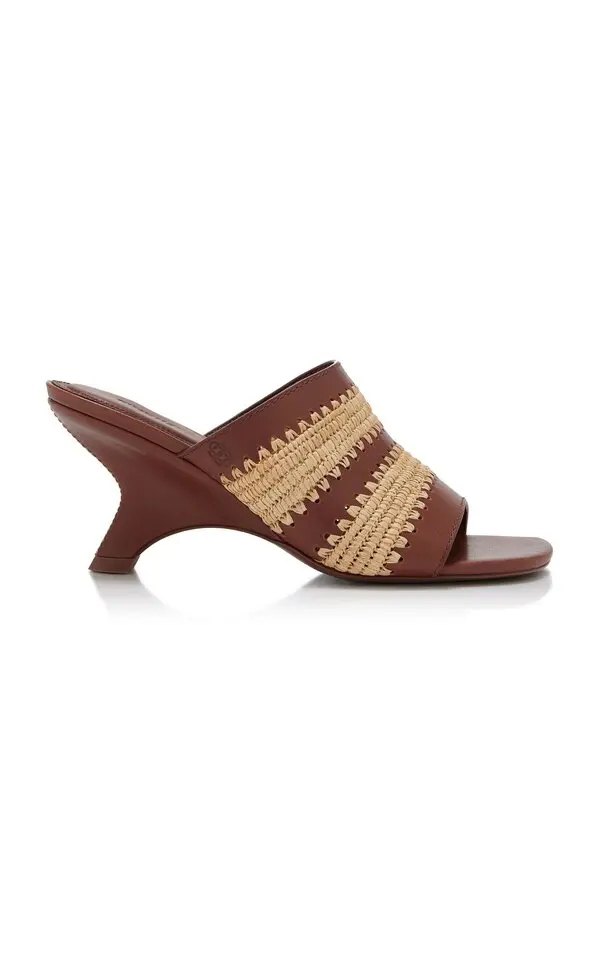 Simkhai Shadow Raffia Sandals - Tan