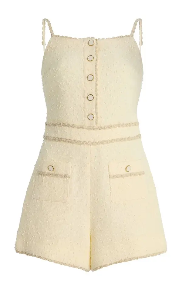 Simkhai Ginny Boucle Romper - Ivory