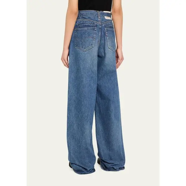 Sacai Belted Wide-leg Denim Pants