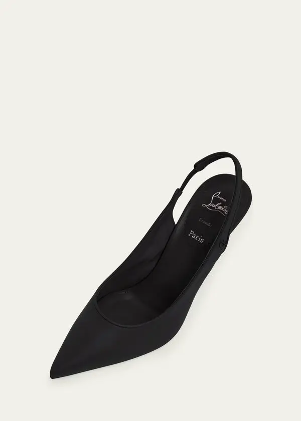 CHRISTIAN LOUBOUTIN 85mm Sporty Kate Leather Slingback Pumps