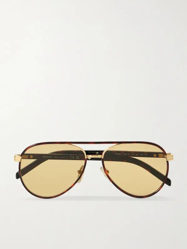 Prada Aviator-Style Sunglasses - Tortoiseshell | Editorialist display picture 1