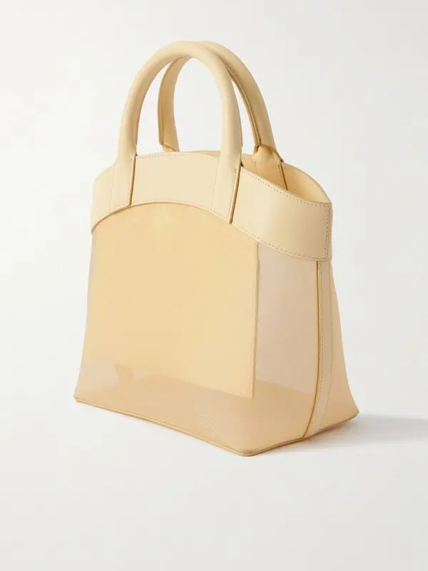 Savette Tondo Leather-trimmed Mesh Tote