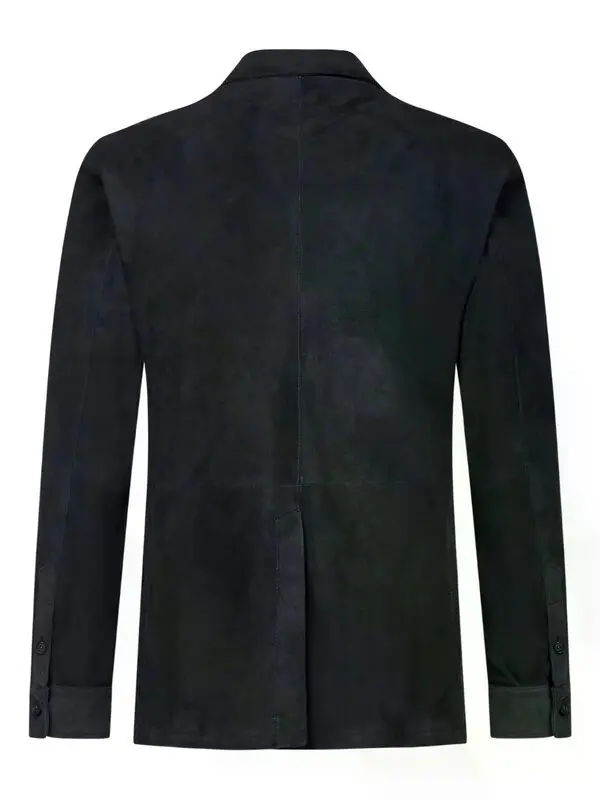 FRANZESE COLLECTION Leather Double-breasted Blazer