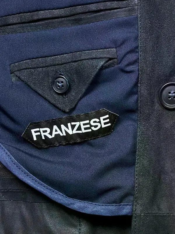FRANZESE COLLECTION Leather Double-breasted Blazer