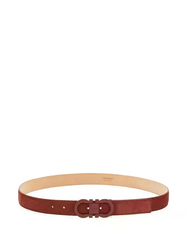 FERRAGAMO Gancini Buckle Belt - Red