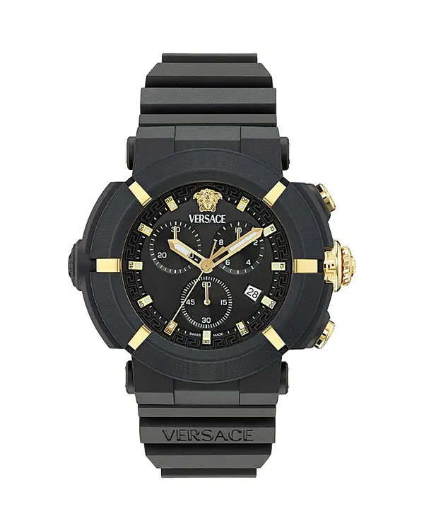Versace Real Active Chronograph Watch, 45mm - Black/black
