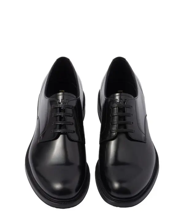 Prada Brushed Leather Lace-up Shoes