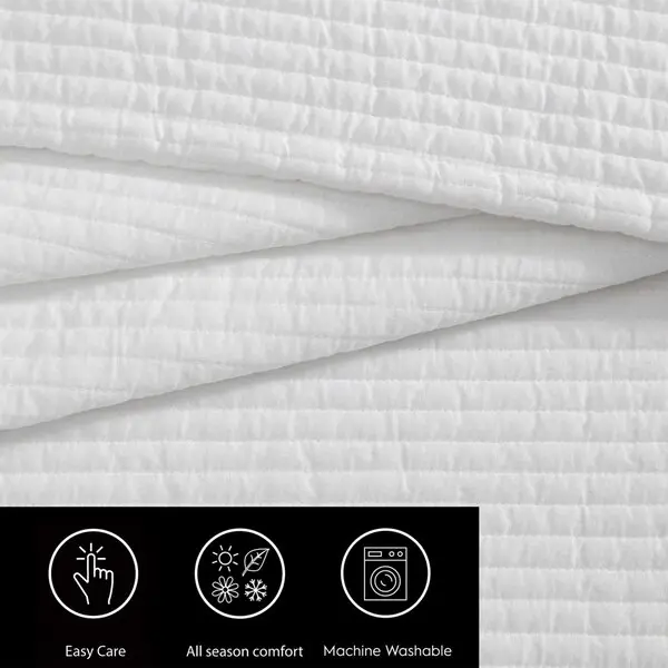 Vera Wang Cotton Voile 3 Piece Quilt Set, Queen
