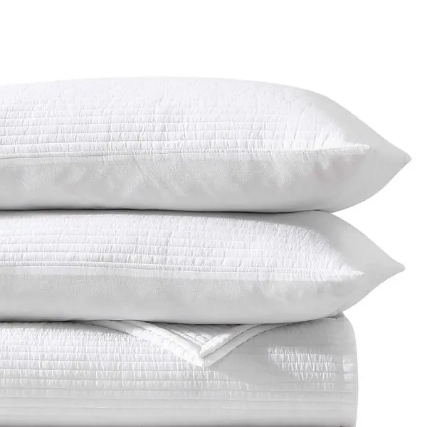 Vera Wang Cotton Voile 3 Piece Quilt Set, King - White