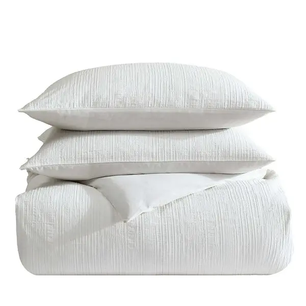 Vera Wang Bark Texture 3 Piece Comforter Set, King - White
