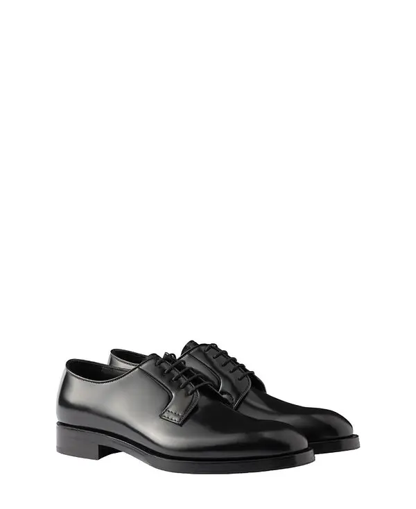 Prada Brushed Leather Lace-up Shoes