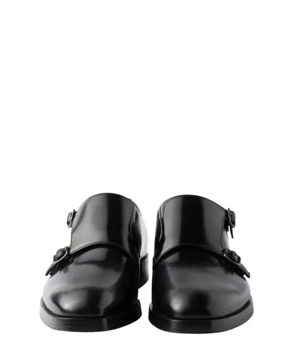 Prada Brushed Leather Double Monk Strap Shoes