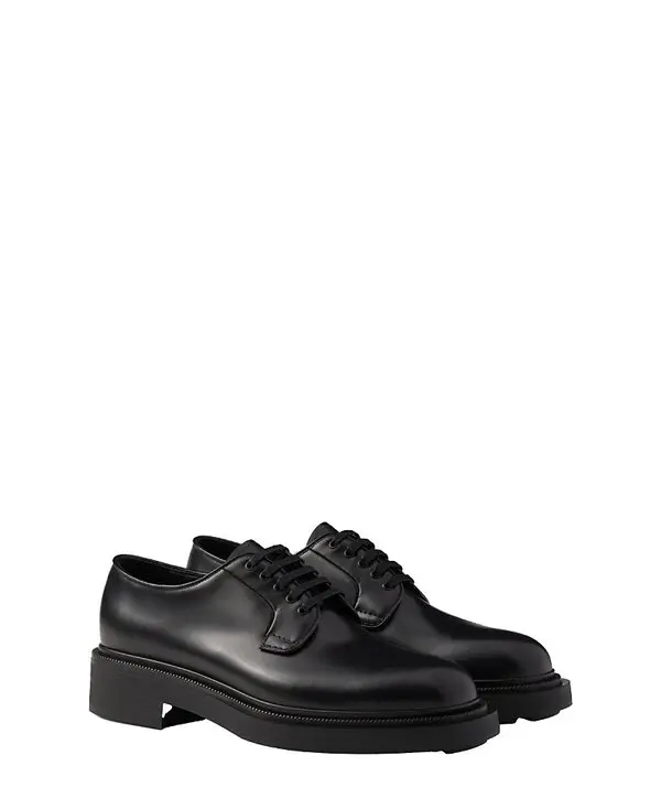 Prada Brushed Leather Derby Shoes