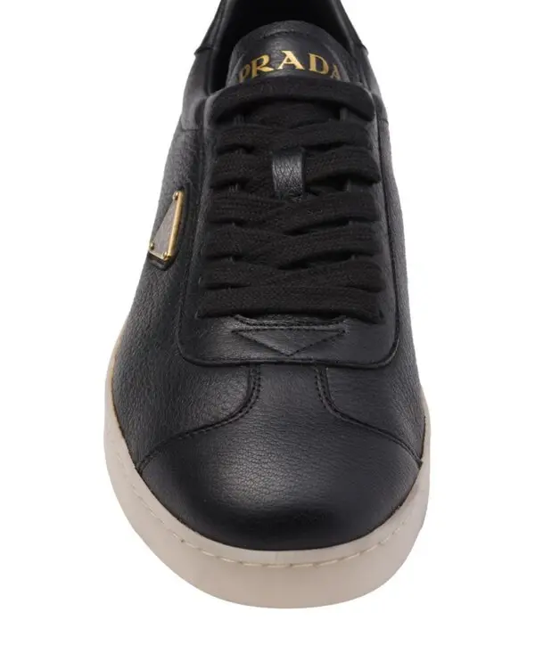 Prada Lane Leather Sneakers - Black