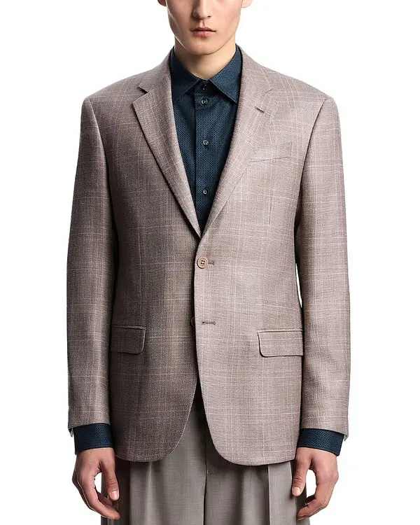 Emporio Armani Regular Fit Notch Lapel Blazer - Dark Beige
